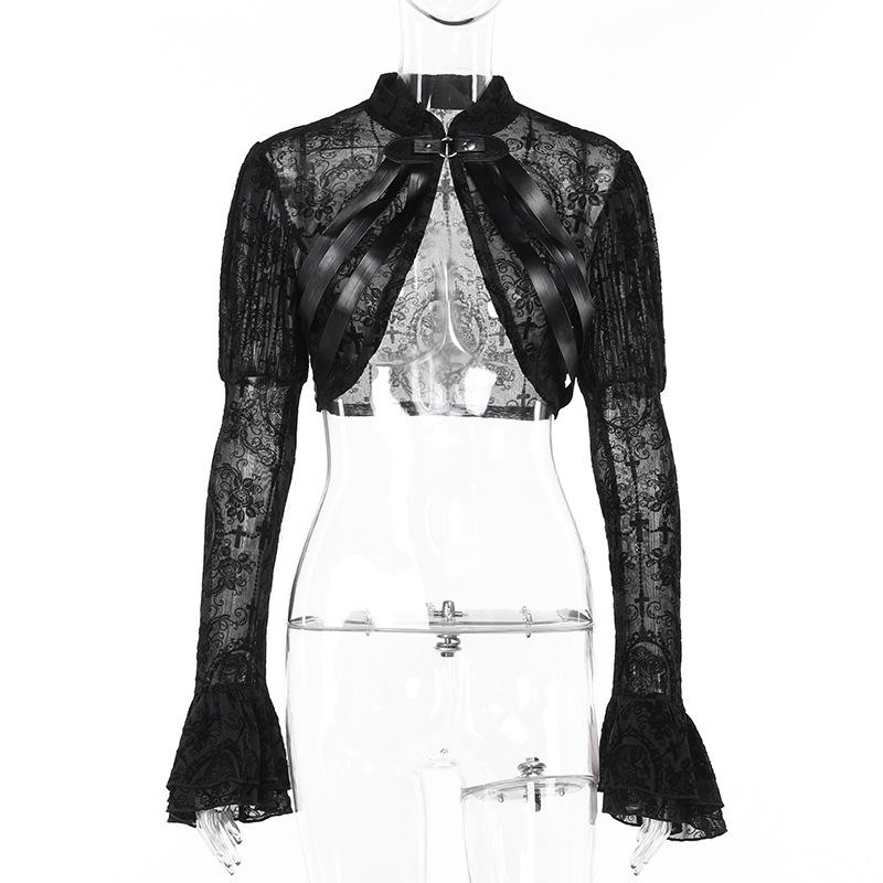 Long flared puff sleeve button shrug top – MUDSWEET