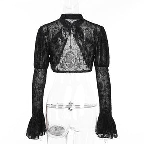 Long flared puff sleeve button shrug top – MUDSWEET