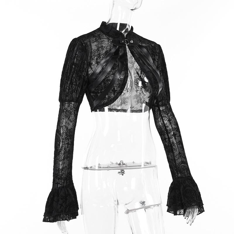 Long flared puff sleeve button shrug top – MUDSWEET
