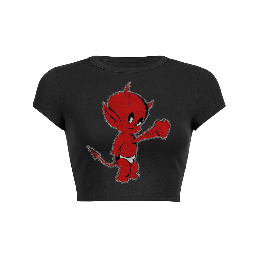 Devil Heart Crop Top Baby Tee – MUDSWEET